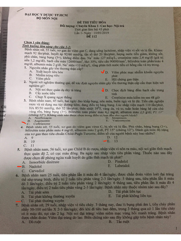 đề tiêu hóa | PDF