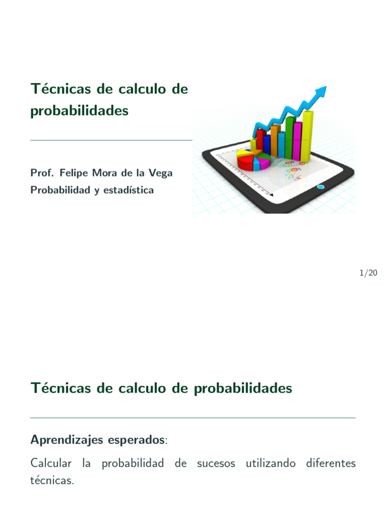 Clase Tecnicas Calculo Probabilidades | Descargar gratis PDF | Teoría de probabilidad | Probabilidad