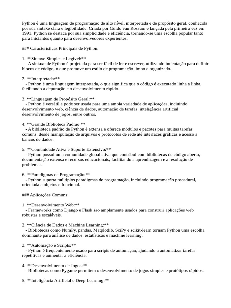 resumo-python | PDF | Python (linguagem de programação) | Engenharia da ... resumo-python | PDF | Python (linguagem de programação) | Engenharia da ...
