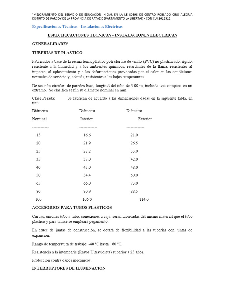 4 Espec - Tec. Electricas | PDF | Conductor electrico | Aislador ...