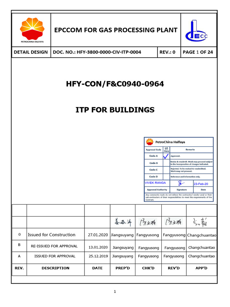 Hfy 3800 0000 Civ Itp 0004 0 Itp Building Code A | PDF | Specification (Technical Standard ...