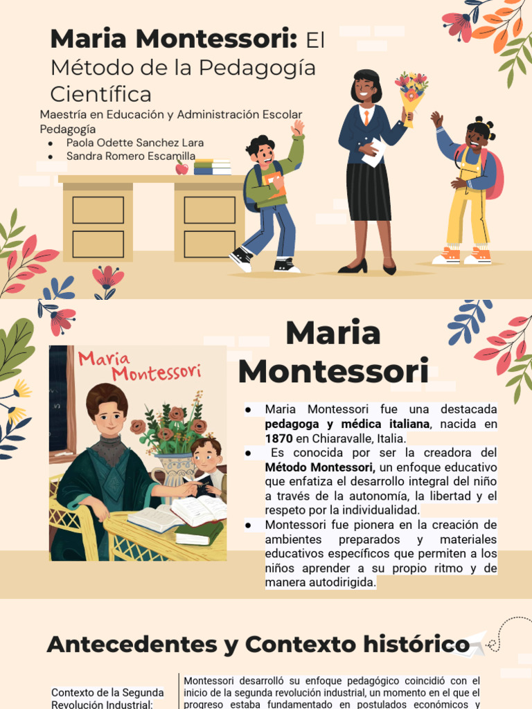 Maria Montessori | PDF | Educación Montessori | Aprendizaje