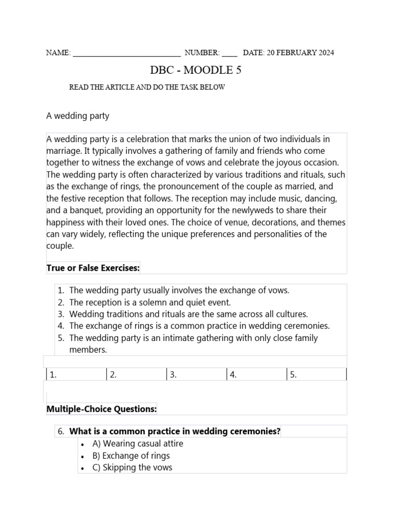 Understanding Wedding Party Traditions | PDF | Foreign Language Studies ...