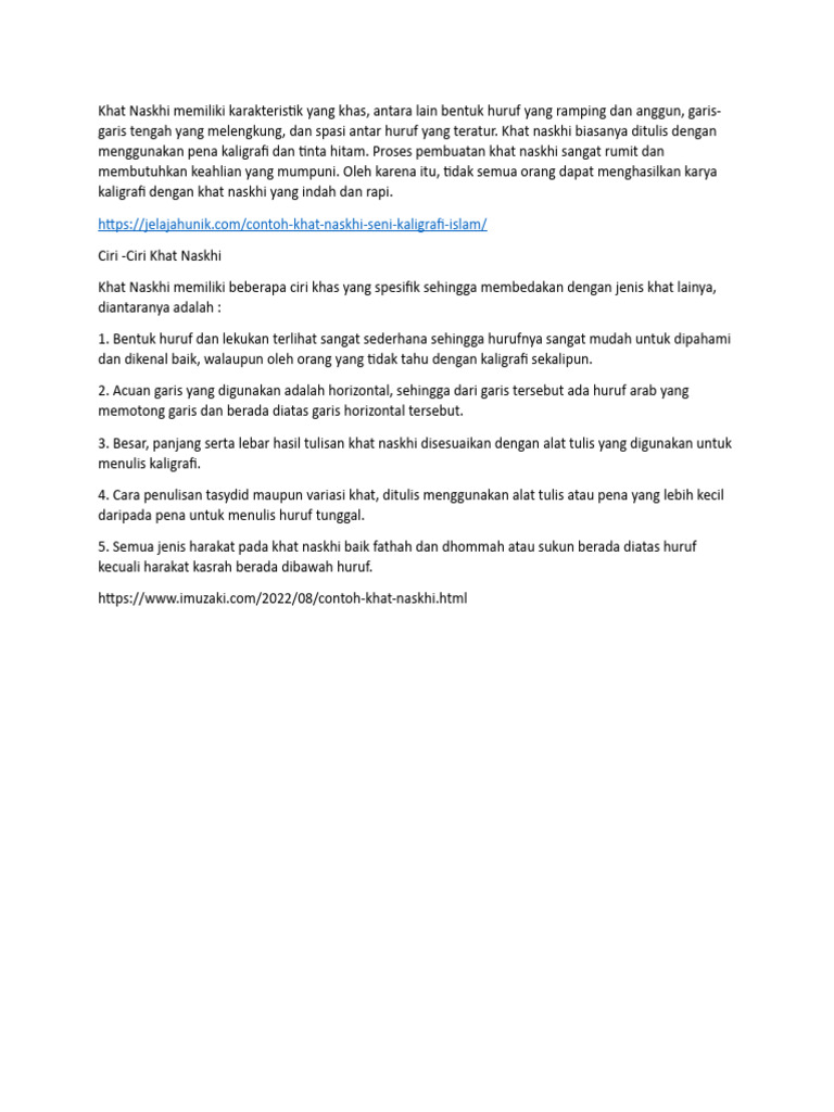 Karakteristik Khat Naskhi - Opel | PDF | Griya & Taman