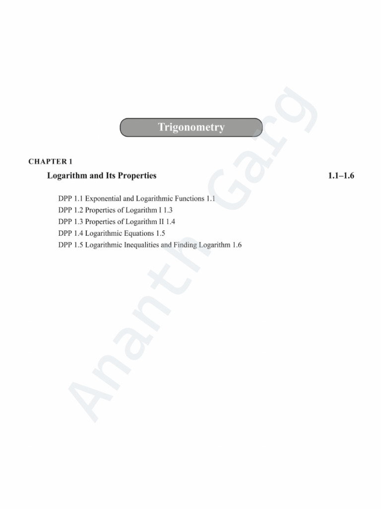 Logarithm and Its Properties DPP | PDF