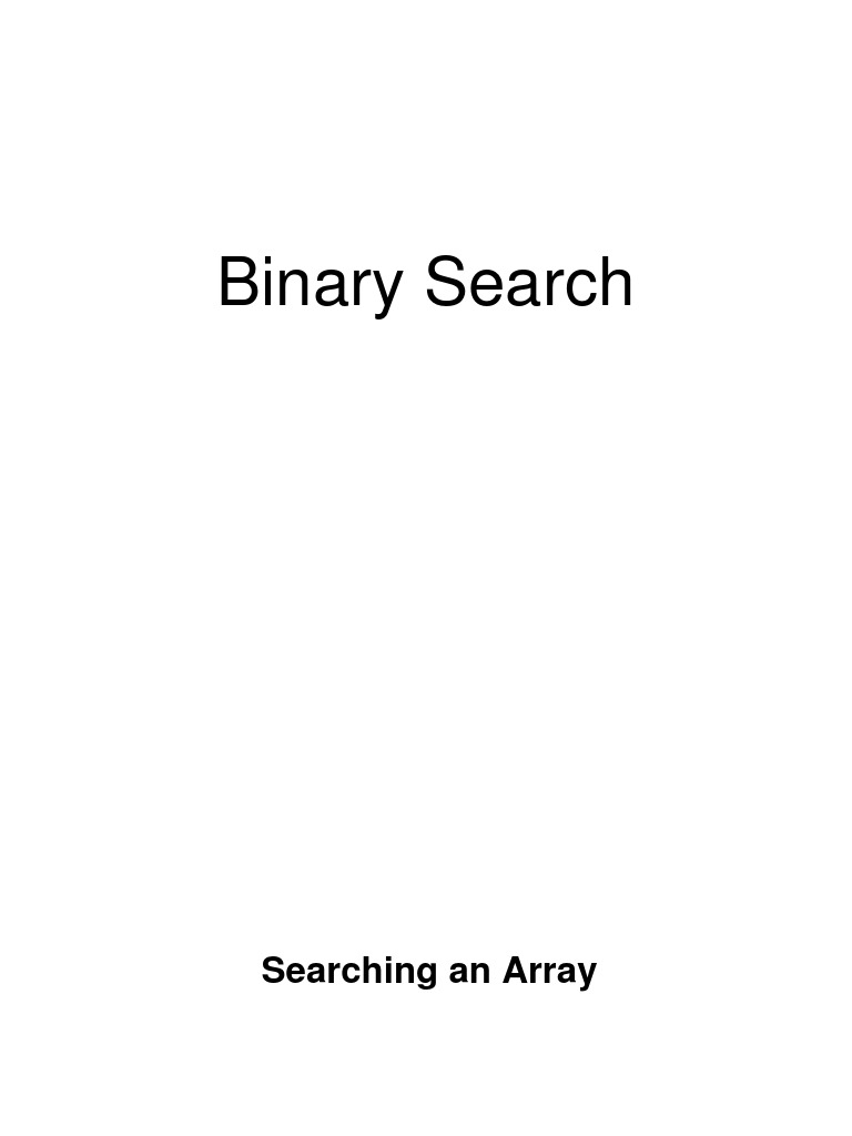 06 Binsearch | Download Free PDF | Computer Programming | Algorithms And Data Structures