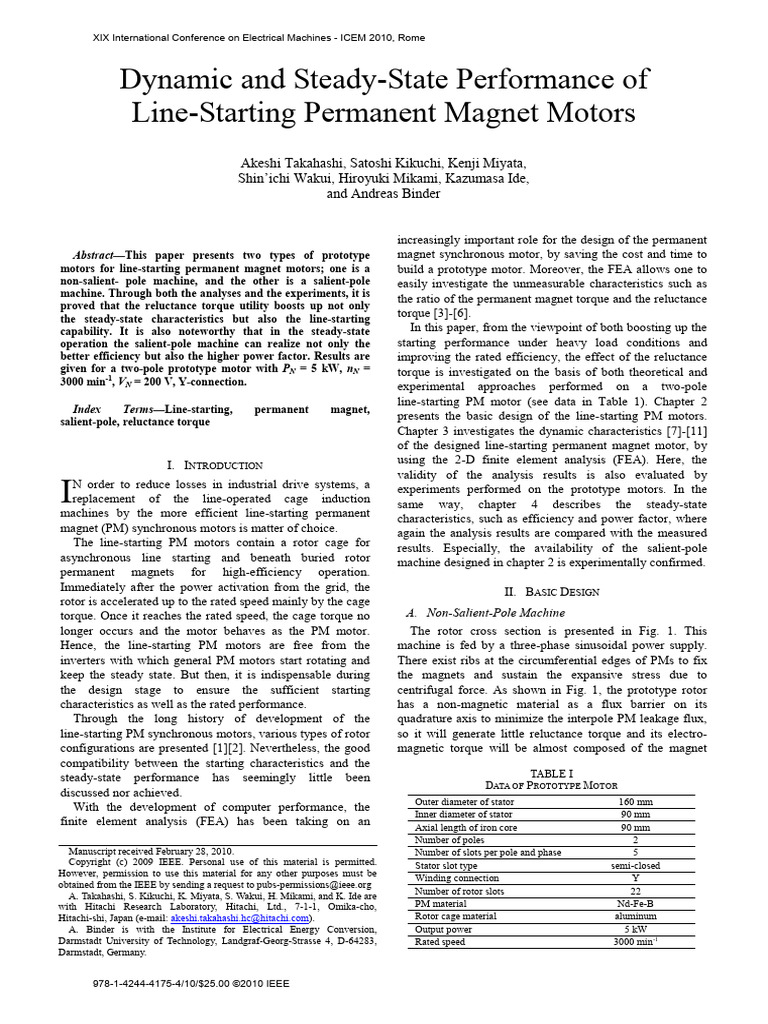 Dynamic and Steady-State Performance of | PDF | Electric Motor ...