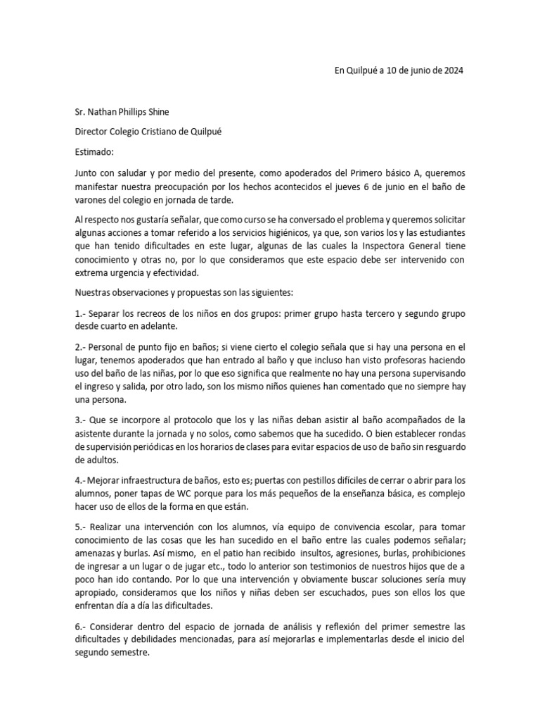 Carta para Director | PDF