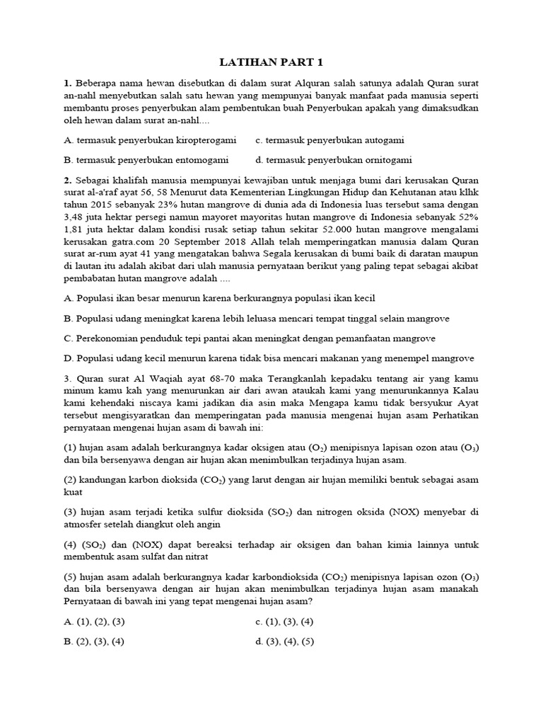 Latihan Part 1 Ipa | PDF