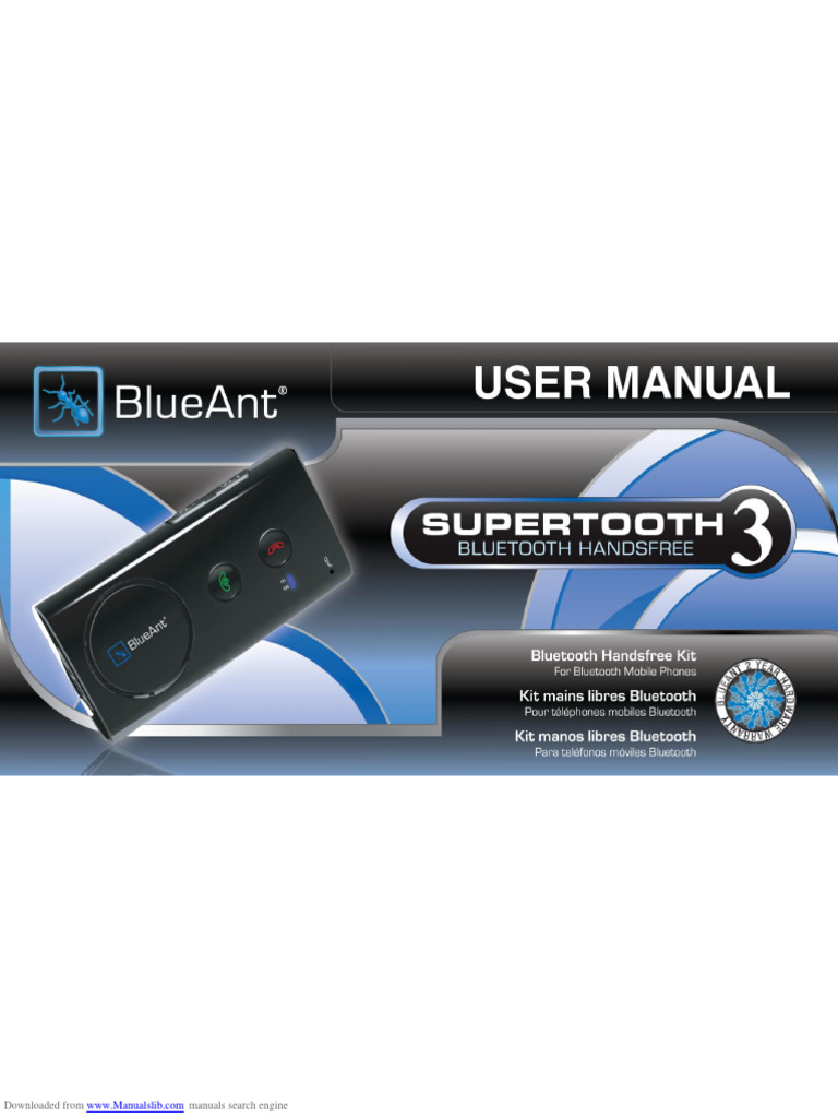 BLUEANT Supertooth - 3 | PDF | Bluetooth | Telephone