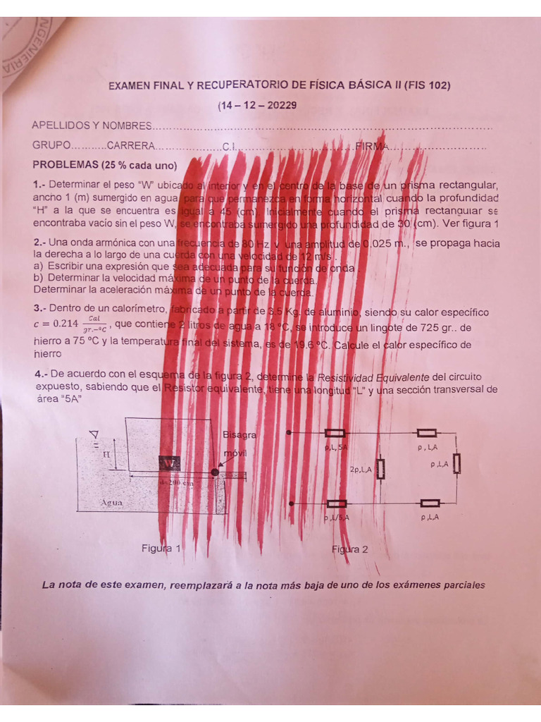 Examenes Finales FIS102 | PDF