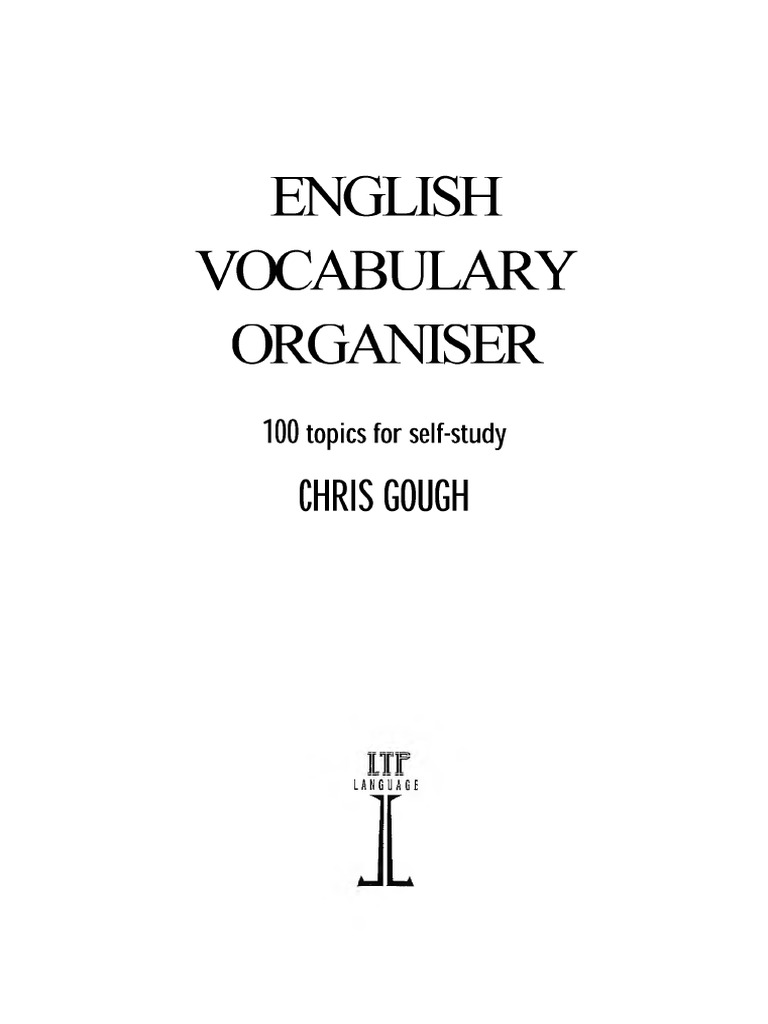 English Vocabulary Organizer Chris Gough | PDF