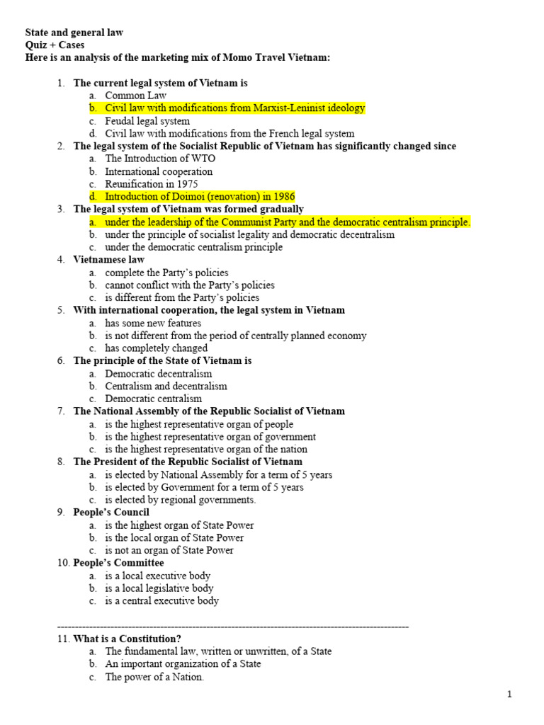 State and General Law (Quiz + Cases) | PDF | Crimes | Crime & Violence