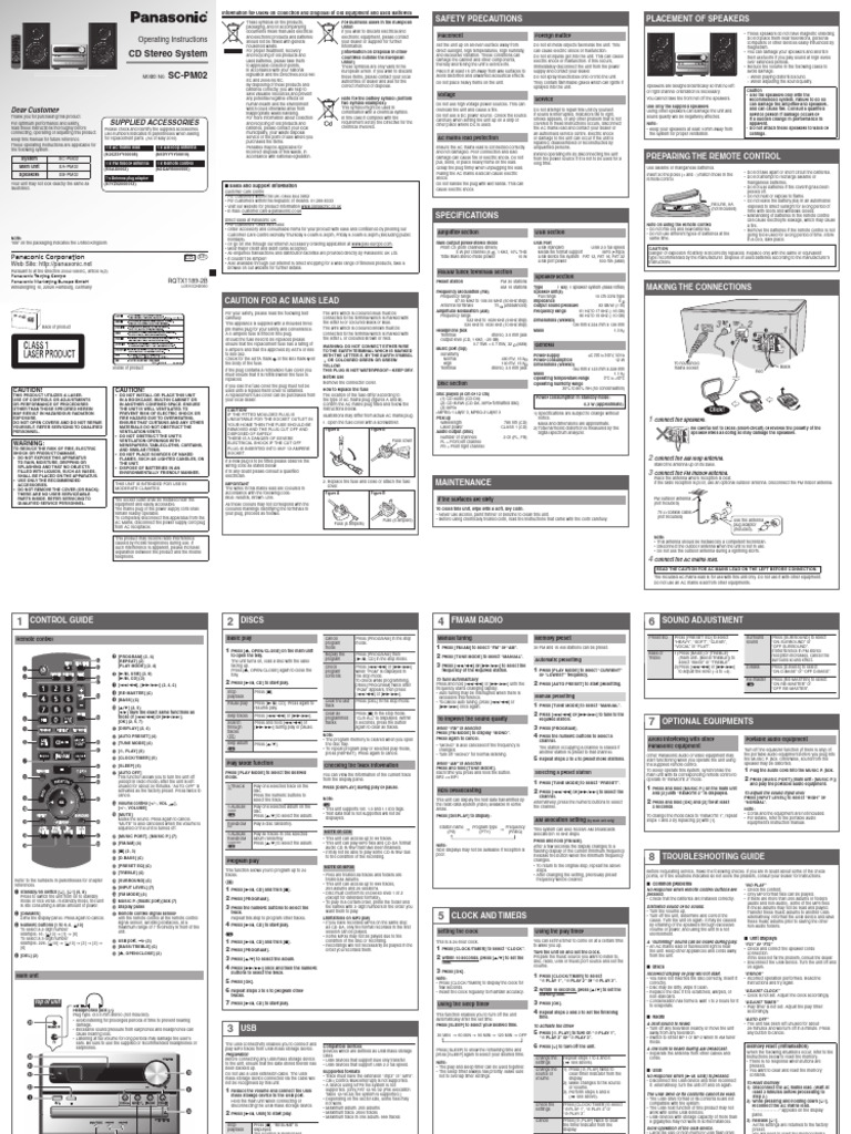 Panasonic SC PM02 | PDF | Electrical Connector | Ac Power Plugs And Sockets