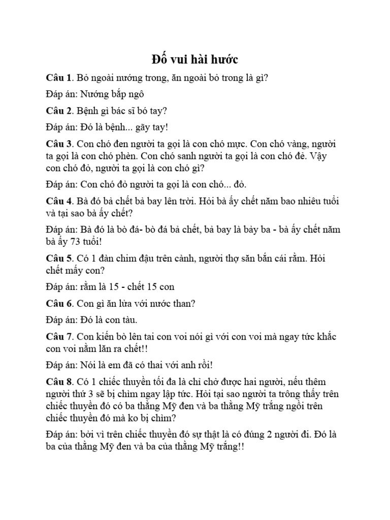 Đố vui hài hước | PDF