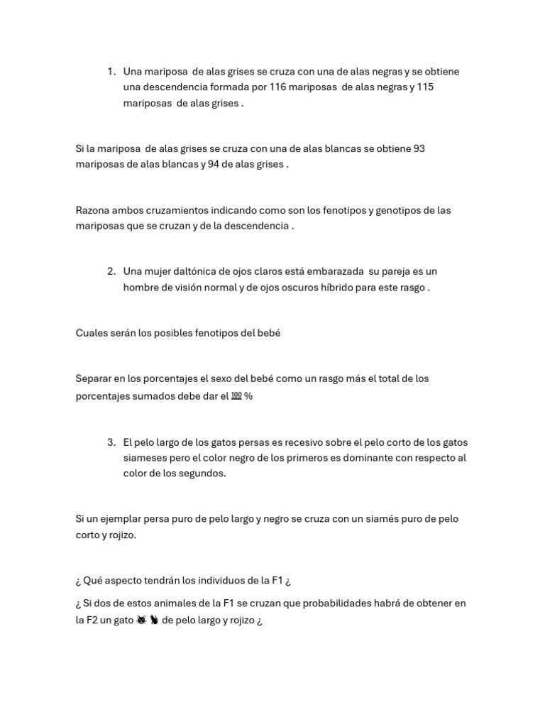 Genética y Cruzamientos en Organismos | PDF | Dominancia (Genética ...