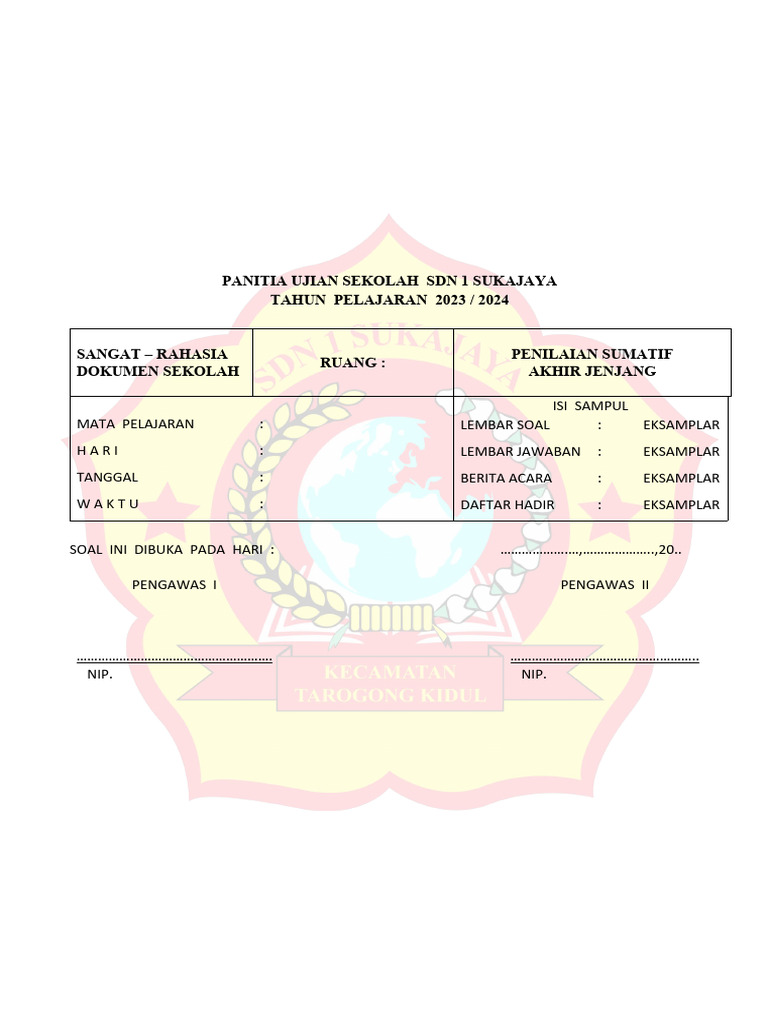 Sampul Amplop Naskah Soal Ujian - WWW - Kherysuryawan.id | PDF