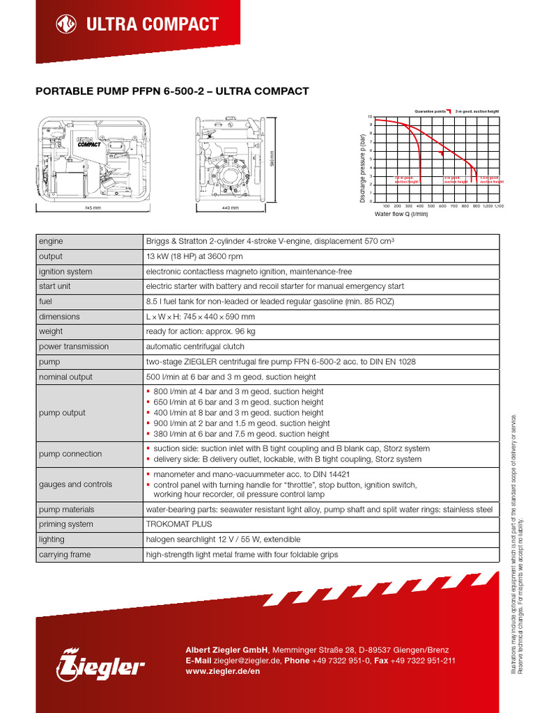 ZIEGLER_Data_sheet_PFPN_6-500-2_ULTRA_COMPACT_eng_web | PDF | Pump | Vehicle Technology