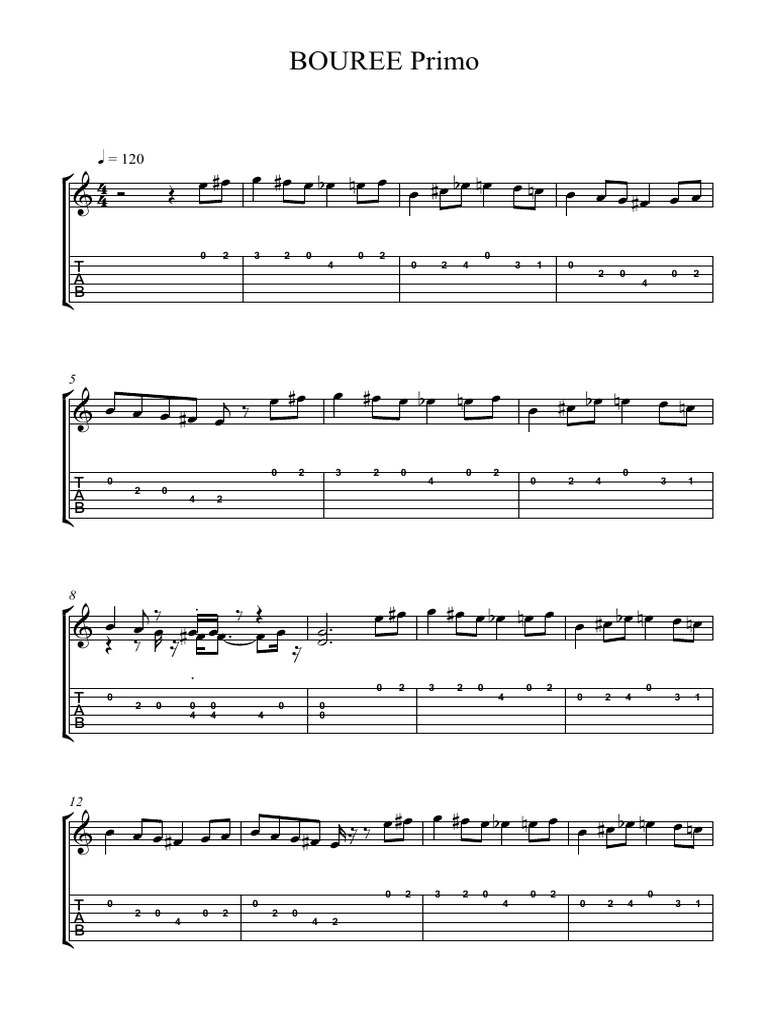 Bouree Gitar 1 | PDF