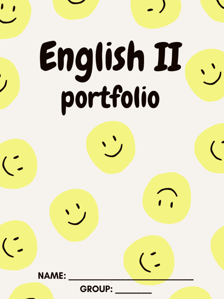 Yellow Black Illustrative Happy Face English Notebook Cover | PDF ...