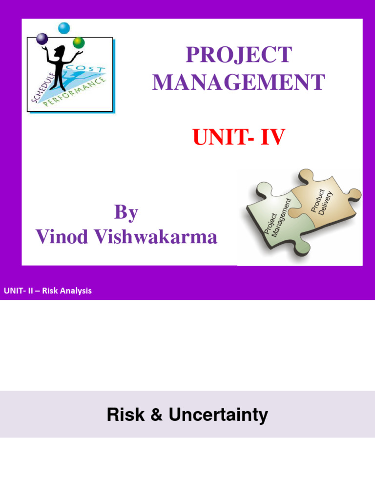 PME Unit 4 (1) - Risk and Uncertainity | PDF | Risk | Feasibility Study