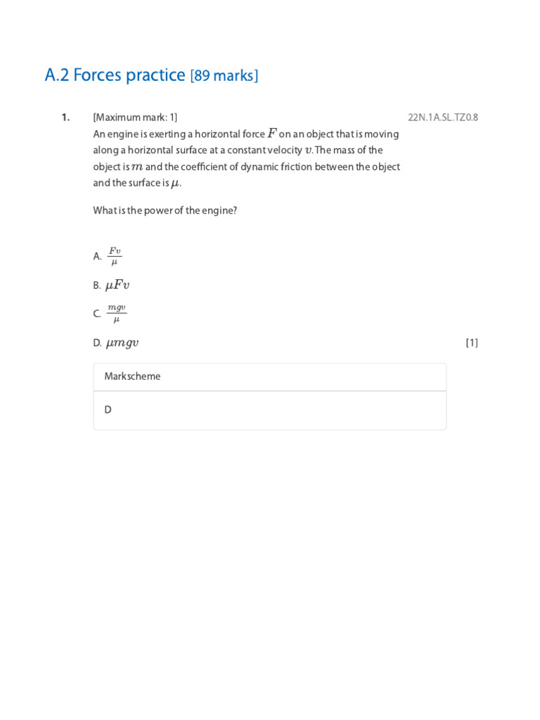 A.2 Forces practice | PDF | Force | Acceleration