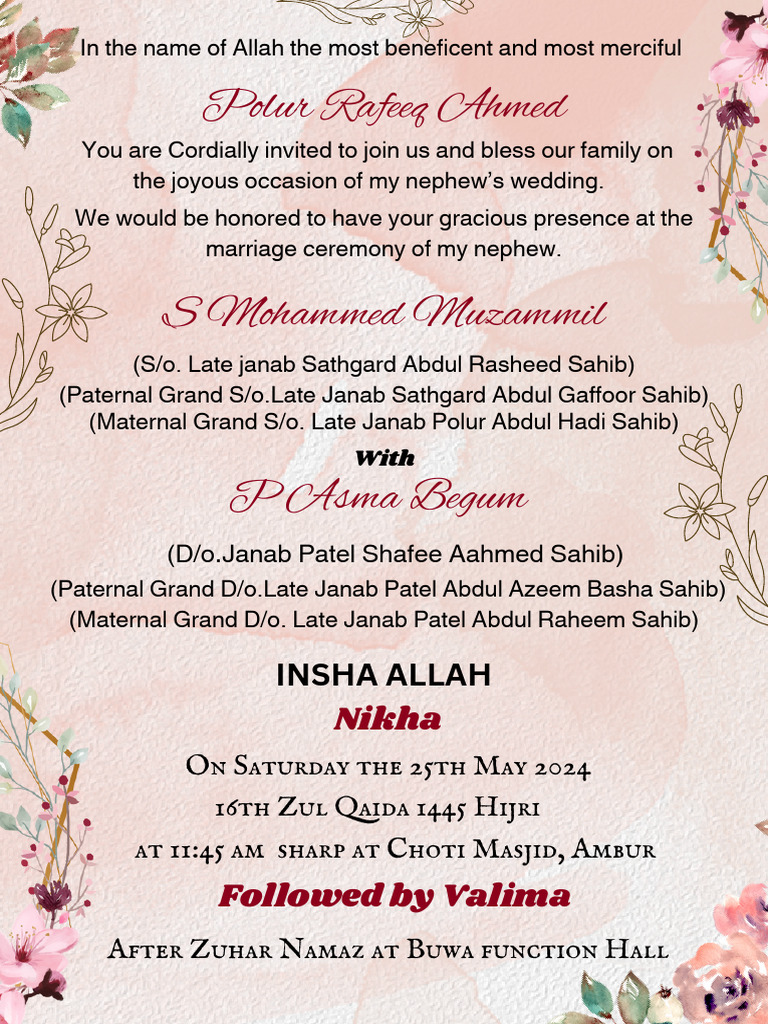 Muzzu Invitation | PDF