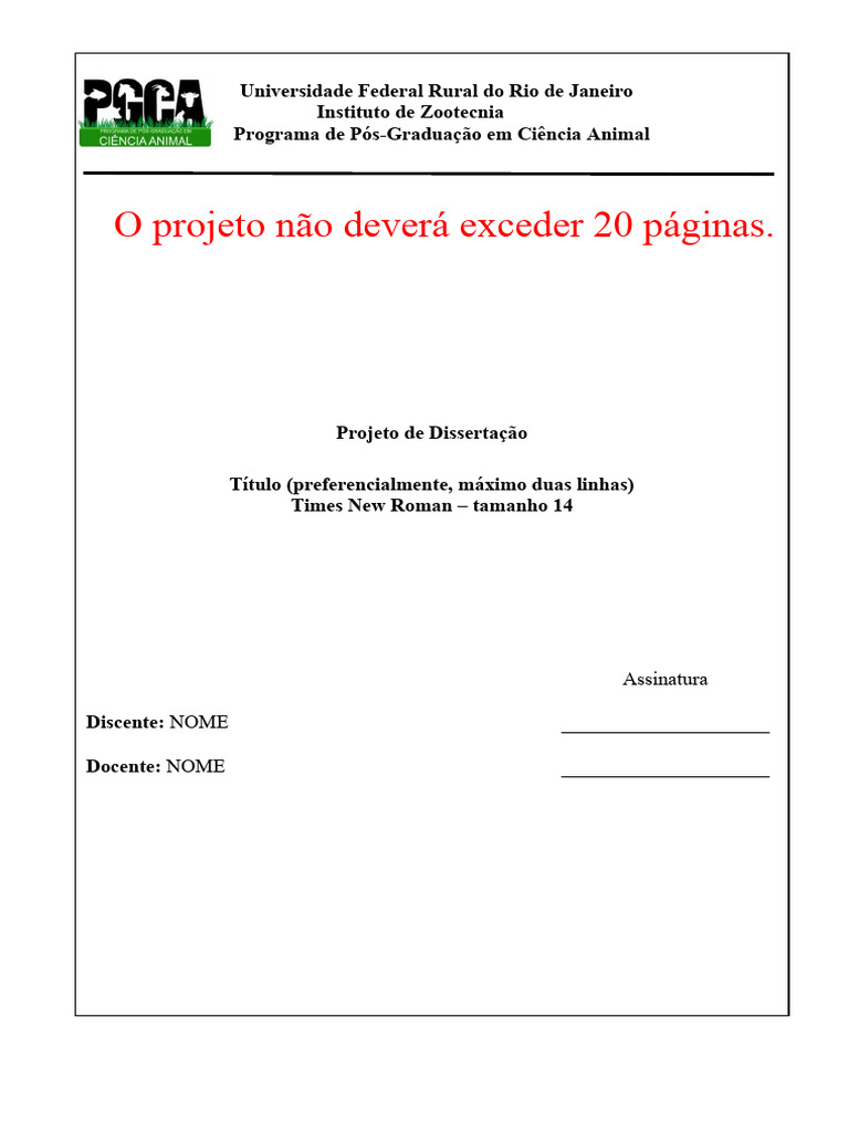 Modelo Projeto De Pesquisa 2023 Pdf