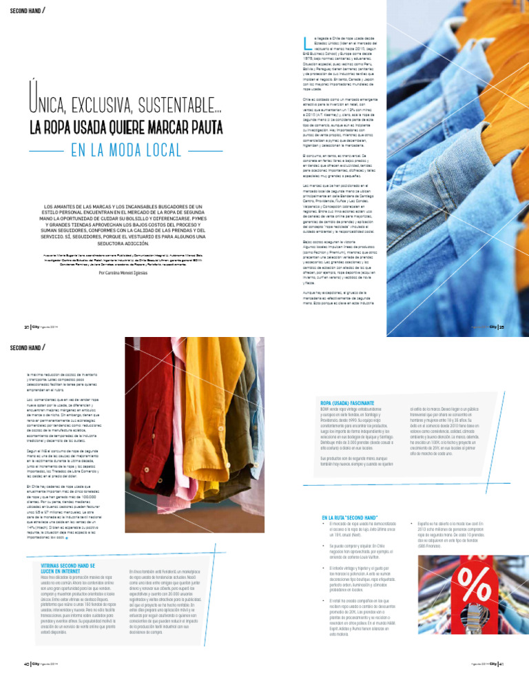 REVISTA CITY Unica Exclusiva Sustentable. La Ropa Usada Quiere Marcar ...