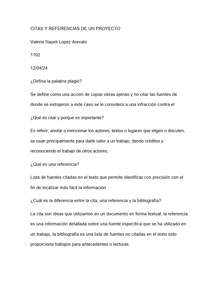 Citas y Referencias de Un Proyecto | PDF | Bibliografía