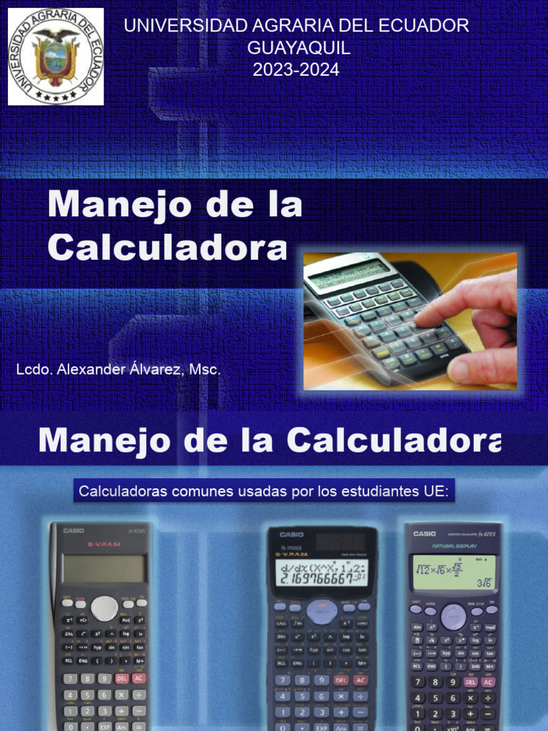 MANEJO DE LA CALCULADORA (Actualizada) | PDF | Objetos matemáticos ...