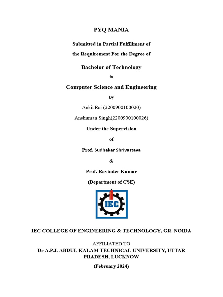 2ND Year Project Report | PDF | Html | World Wide Web