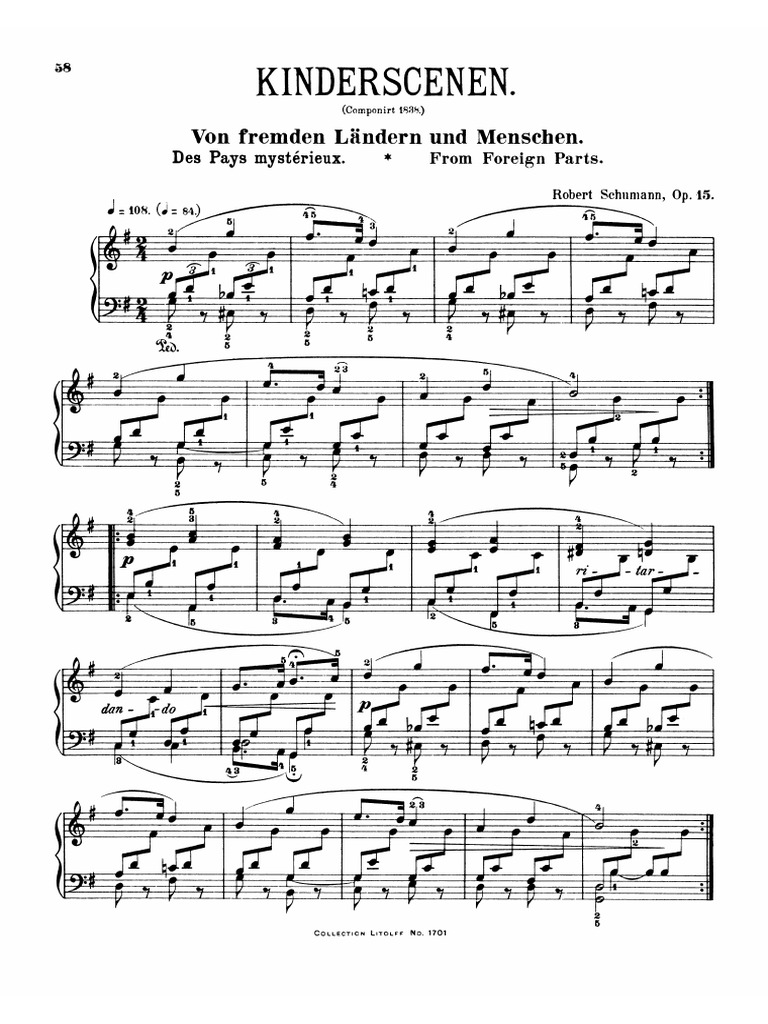 Schumann - Kinderszenen Op.15 1 | PDF