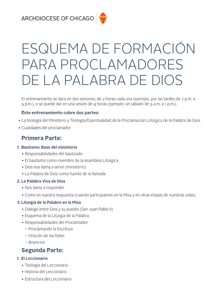 Outline For Training Lectors - Spanish - v2 | PDF | Estudios de idiomas ...