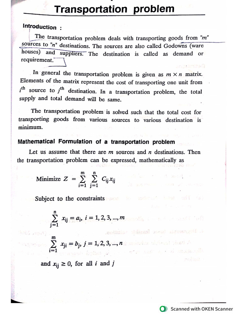 Transportation Problem | PDF