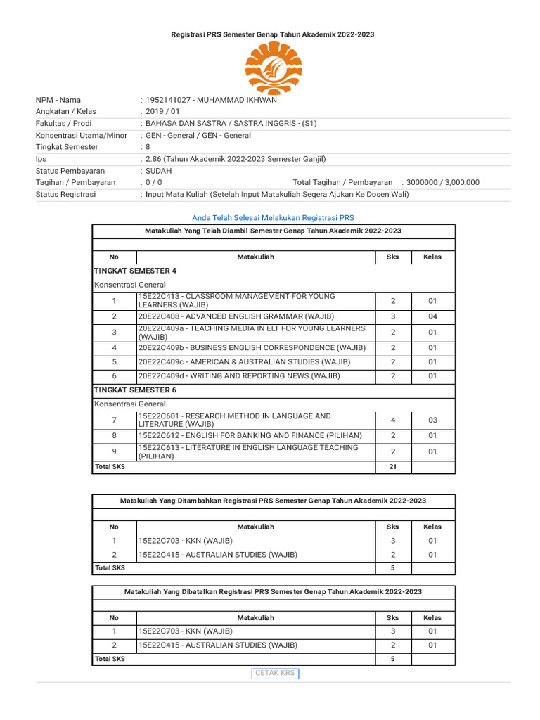 Registrasi PRS | PDF