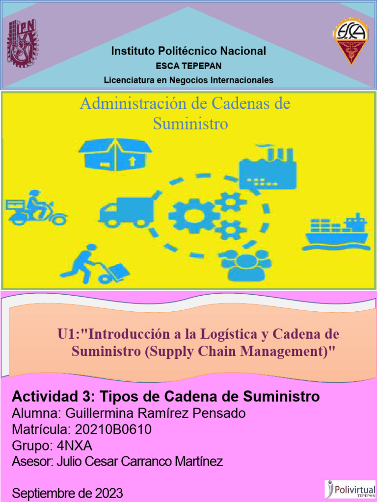 U1A3 Ramirezp Guillermina | PDF | Cadena de suministro | Procesos de negocio