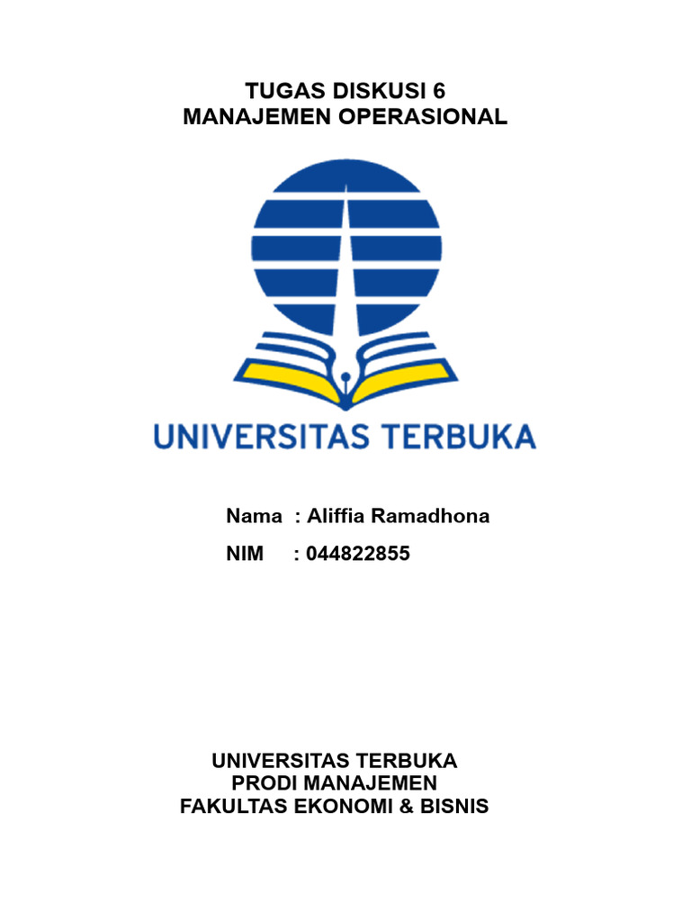 Aliffia Ramadhona - Tugas Diskusi Modul 6 - Manajemen Operasi | PDF | Bisnis