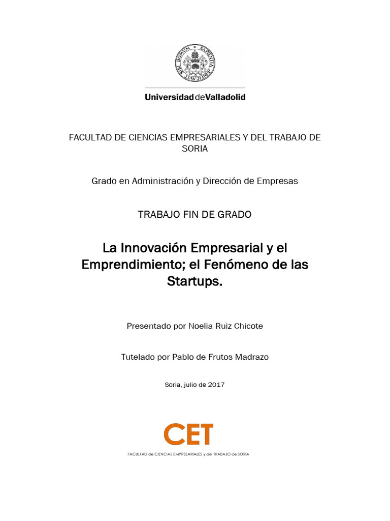 LC - Tfg-O 1116 | PDF | Empresa de inicio | Pequeñas empresas y emprendedores