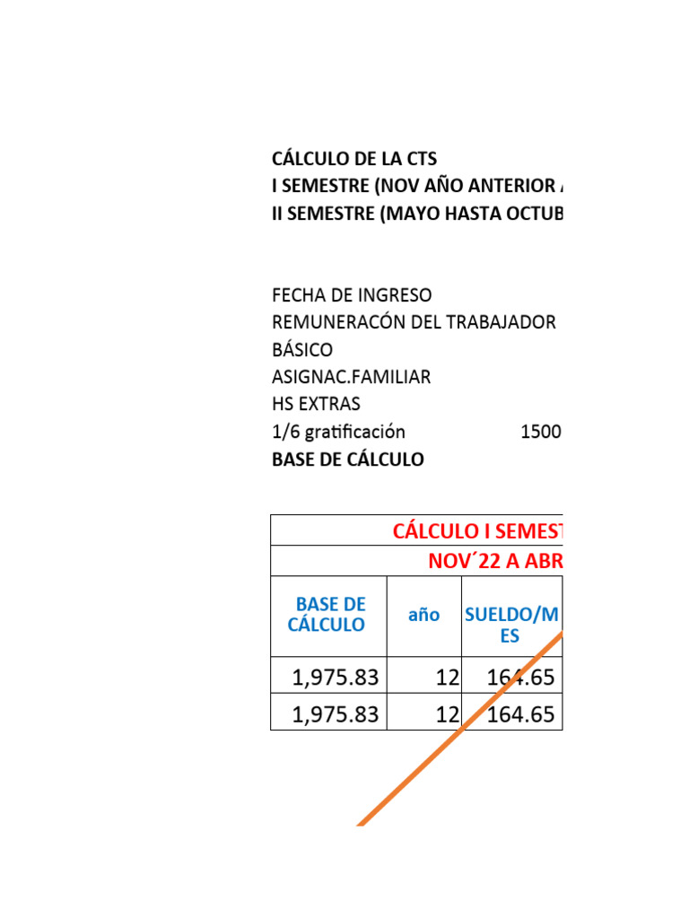 Cálculo de La Cts | PDF | Finanzas y dinero | Métodos y materiales de ...