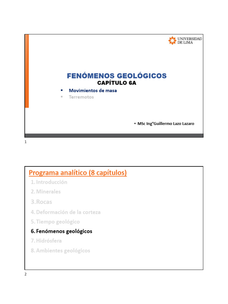 Microsoft Powerpoint - Capitulo 6a Fenomenos Geológicos - Movimiento de ...