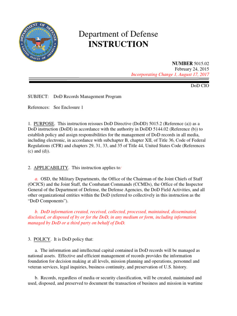 28.DoD Records Management Program | PDF | Records Management | United ...
