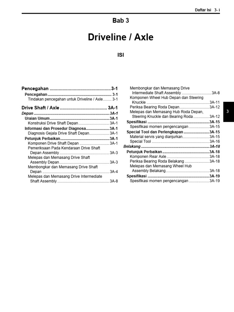 Panduan Melepas Drive Shaft Assembly | PDF