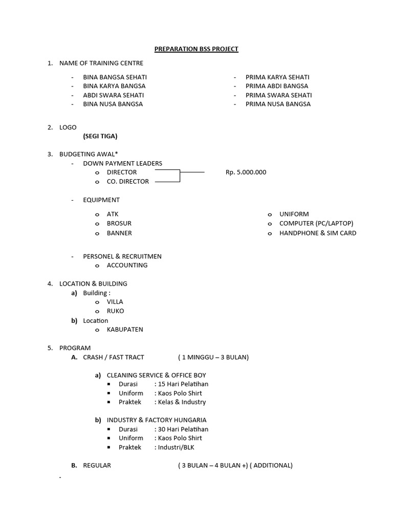Preparation BSS Project | PDF | Career & Growth | Business