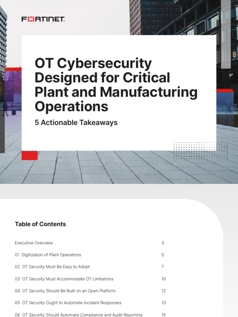 Eb Ot Cybersecurity Plant and Manufacturing Operations | PDF | Security | Computer Security