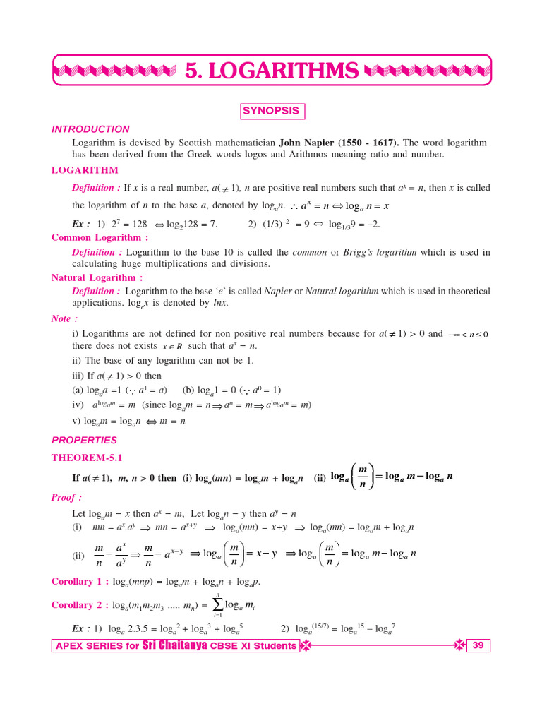 Logarithms (Level I) | PDF | Logarithm | Arithmetic