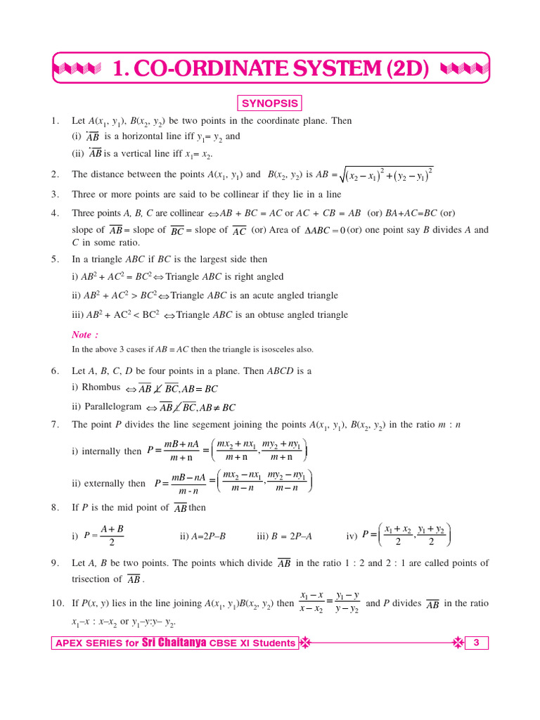 COORDINATE SYSTEM FOR 2D LEVEL 1 AND 2 | Download Free PDF | Triangle ...