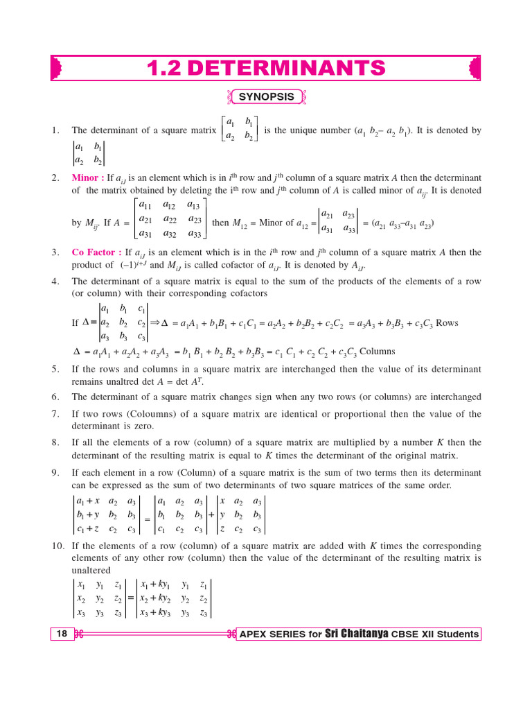 Determinants Level-1 | Download Free PDF | Determinant | Matrix (Mathematics)