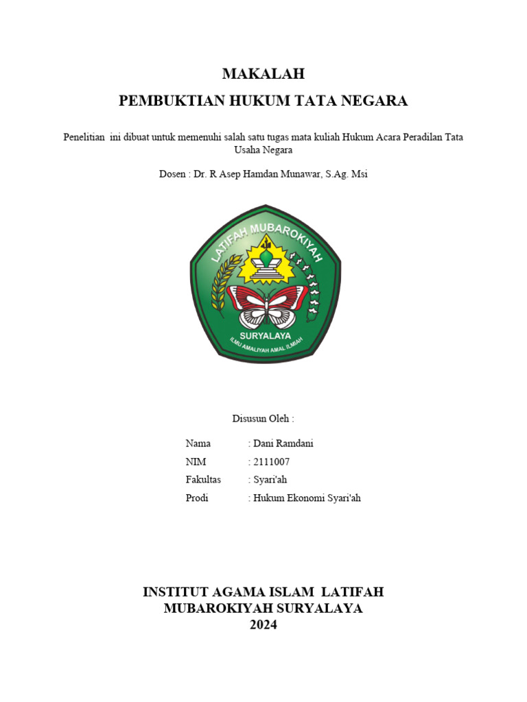 Pembuktian Dalam Hukum Acara Peradilan T | PDF | Karier & Perkembangan | Ilmu Sosial