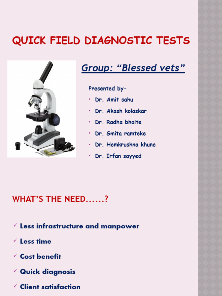 1.quick Field Diagnostic Test | Download Free PDF | Staining | Blood